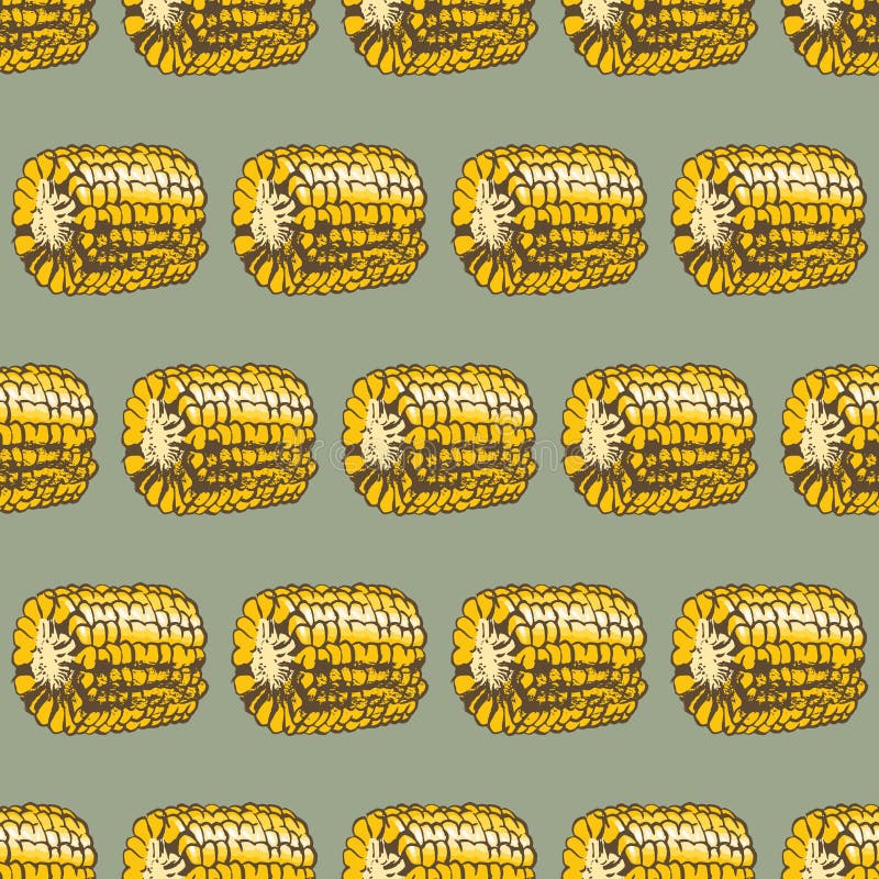 Corn on the Cob Vintage Design Seamless Pattern Stock Vector ...