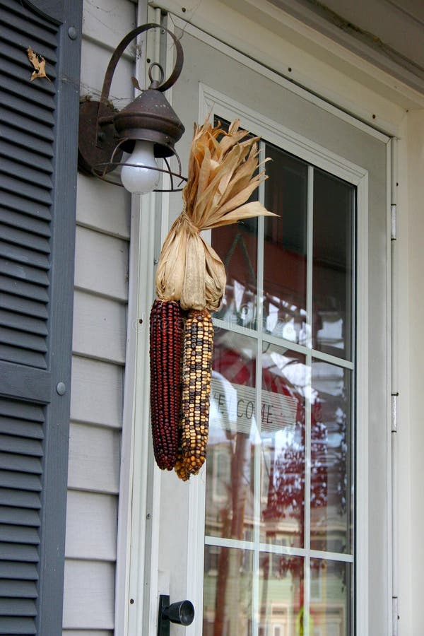 Corn on the Cob on the Wall of the House a Festive Mood in the a Stock ...