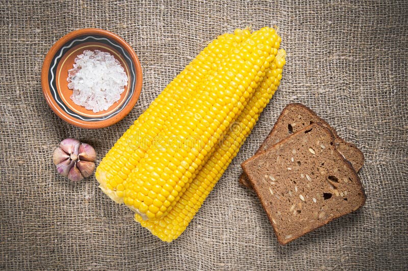 Corn Cobs on an Old Craft Dress with a Large Weaving with Salt and ...