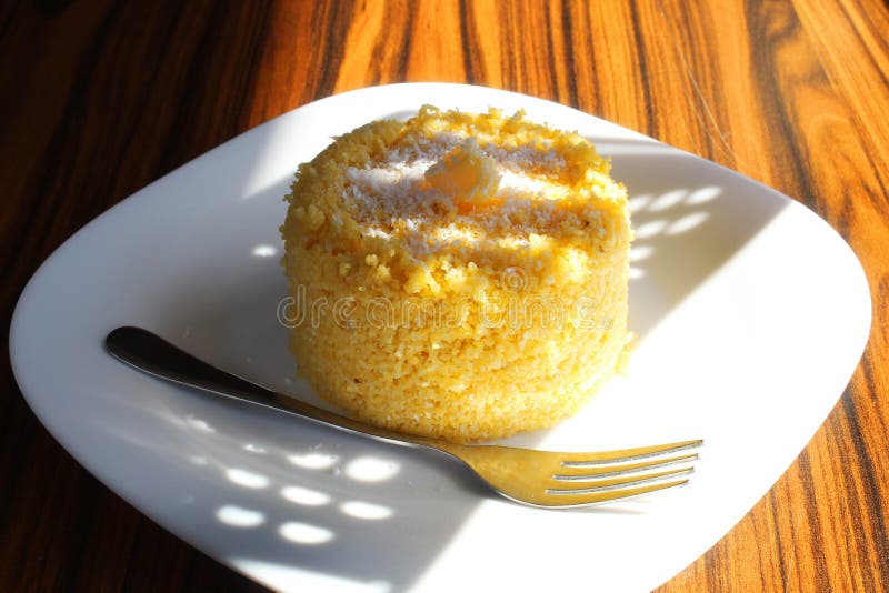 Corn Couscous on the Sun Light. Brazilian Food Stock Photo - Image of ...