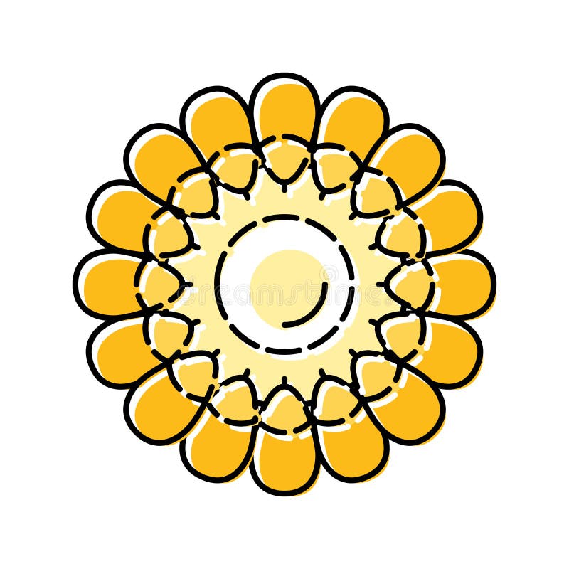 Corn Cut Cob Yellow Color Icon Vector Illustration Stock Illustration ...
