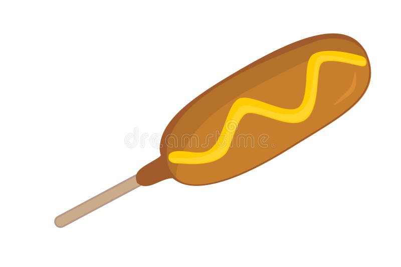 Corn dog stock vector. Illustration of corndog, breaded - 7869958