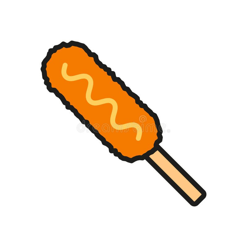 Corn Dog Food Beverage Icon Vector Basic Design Simple and Modern Stock ...