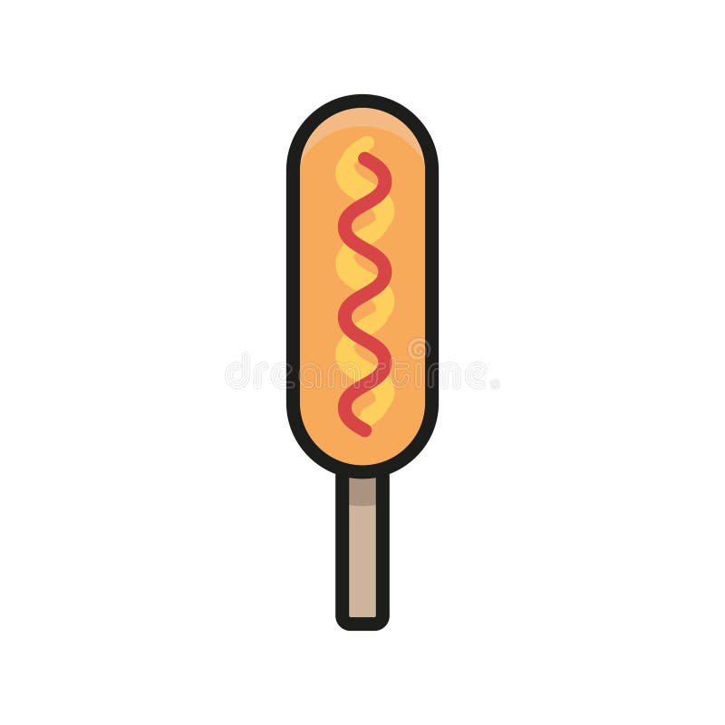 Corn Dog Food Beverage Icon Vector Basic Design Simple and Modern Stock Vector - Illustration of ...
