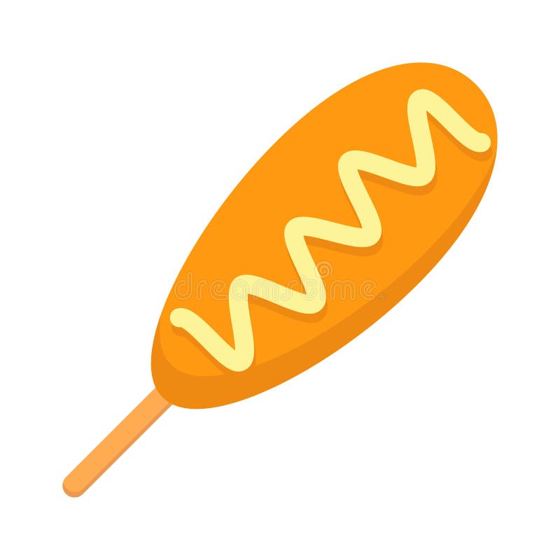 Corn Dog or Sausage in the Dough Icon. Flat Style Vector Illustration ...