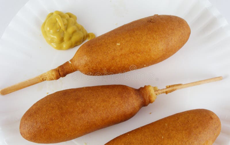 Corn Dogs with Kettle Chips Stock Image - Image of three, corn: 40337087