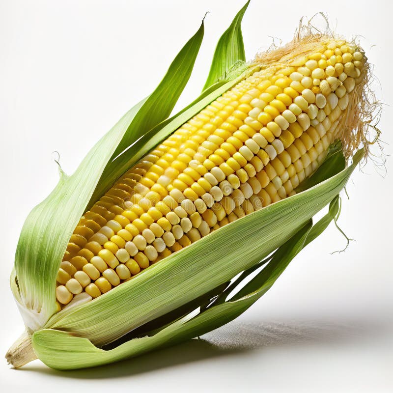 Corn Ear Isolated on a White Background. Generative AI Stock ...