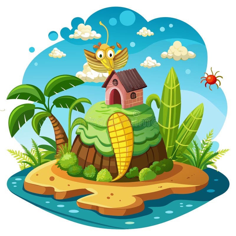 Corn Earworm Worm Harsh Goes Island Vector Stock Illustration ...