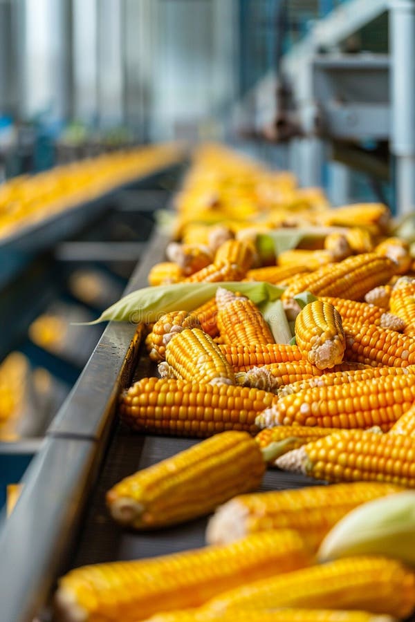 Corn in the Factory Industry. Selective Focus Stock Photo - Image of ...