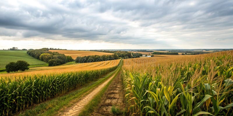 Corn Field Ready for Harvest Stock Illustration - Illustration of ...