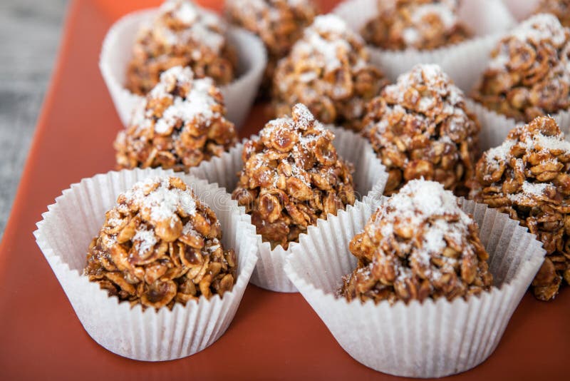 Corn Flake Dessert stock image. Image of sweet, caramel - 63799067