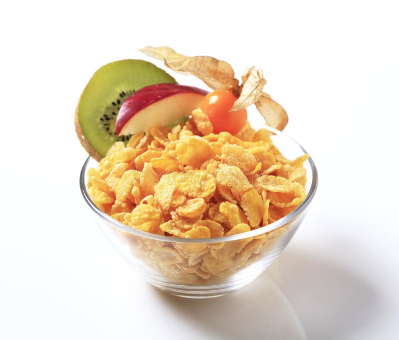 Corn flakes stock photo. Image of fruit, crunchy, healthy - 18335818
