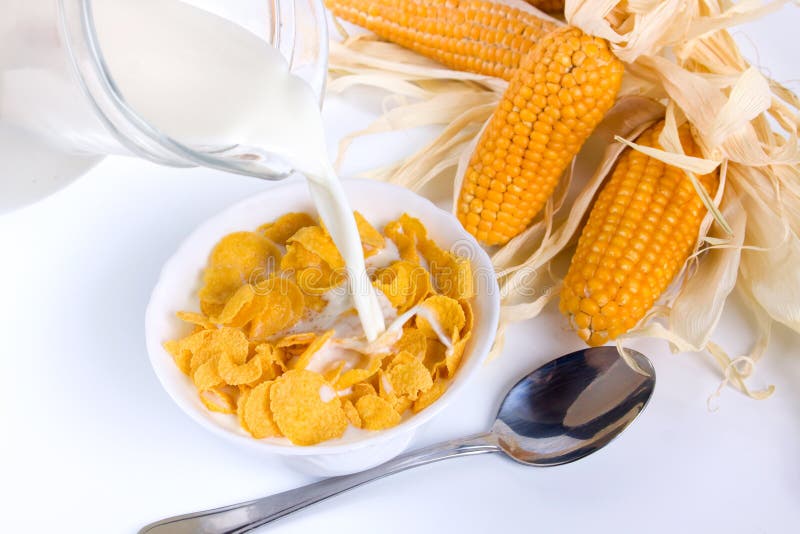 Corn flakes for breakfast stock photo. Image of corn - 10587744