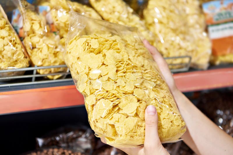 Corn Flakes for Breakfast in Store Stock Image - Image of business ...