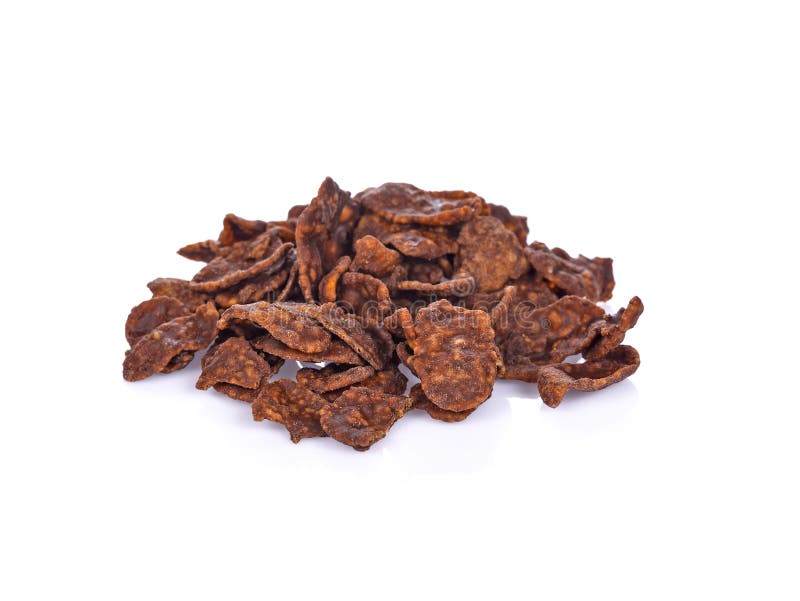 Corn Flakes Coated Chocolate Isolated on White Background. Stock Image ...