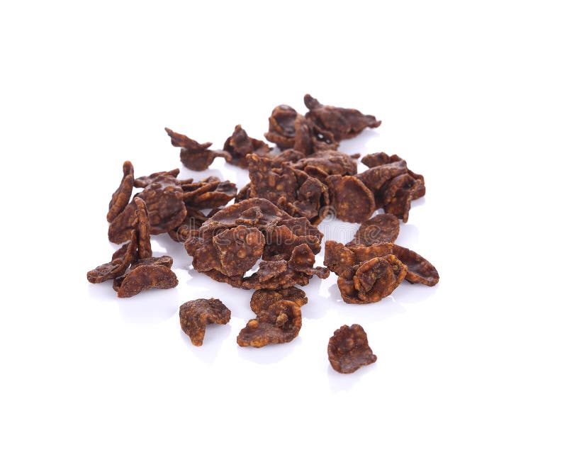 Corn Flakes Coated Chocolate Isolated on White Background. Stock Image ...