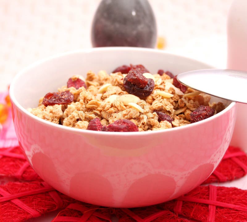 Corn Flakes with Cranberries Stock Photo - Image of fruits, snack: 37196748