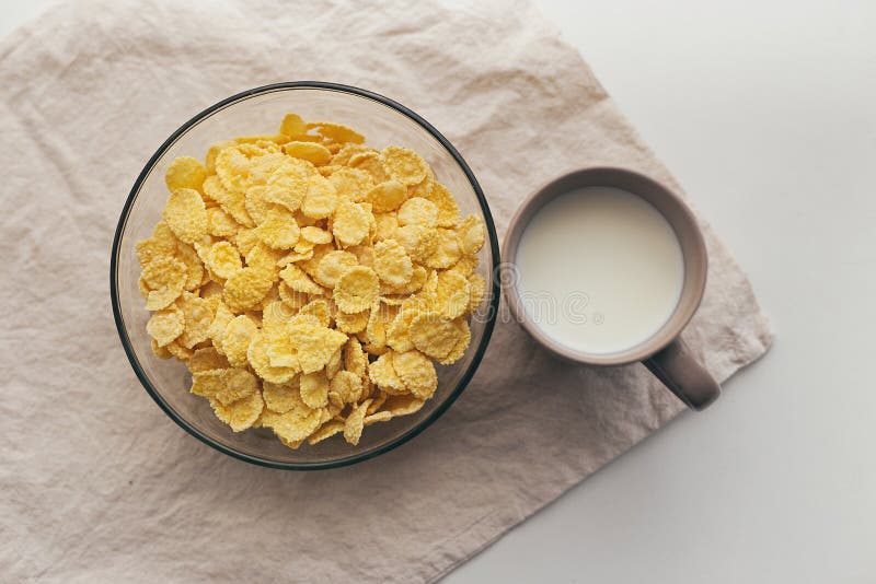 Corn flakes in a Cup stock photo. Image of nutrition - 180779110