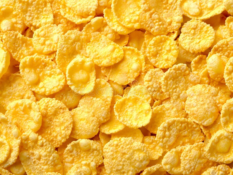 Corn Flakes in the Form of a Close Up Stock Photo - Image of snack ...