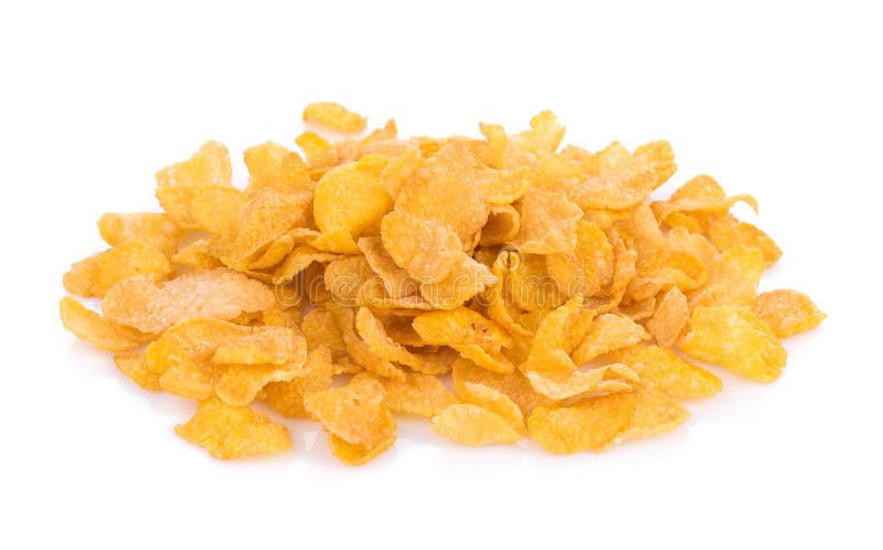 Corn Flakes Isolated on White Background Stock Image - Image of healthy ...