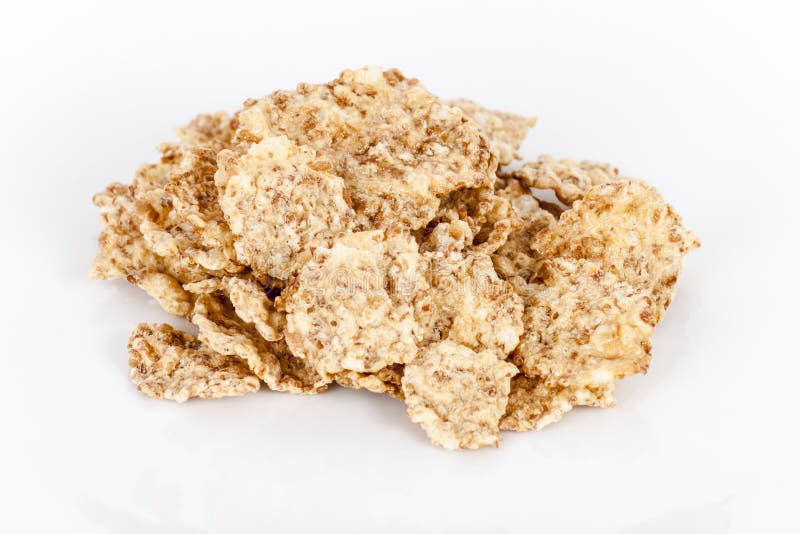 Corn Flakes Isolated on White Background Stock Image - Image of brown ...