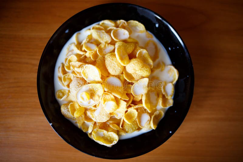 Corn Flakes with Milk. Healthy Food in the Morning Stock Image - Image ...