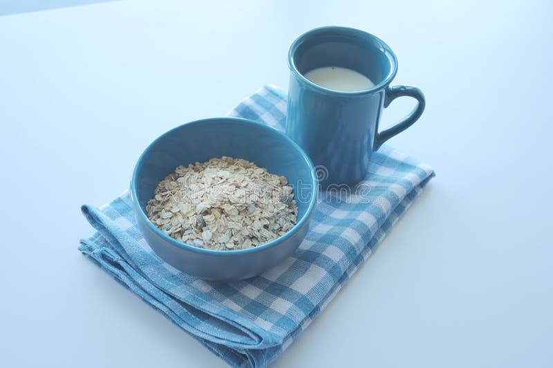 Corn Flakes and Milk for Morning Breakfast on Table . Stock Photo ...