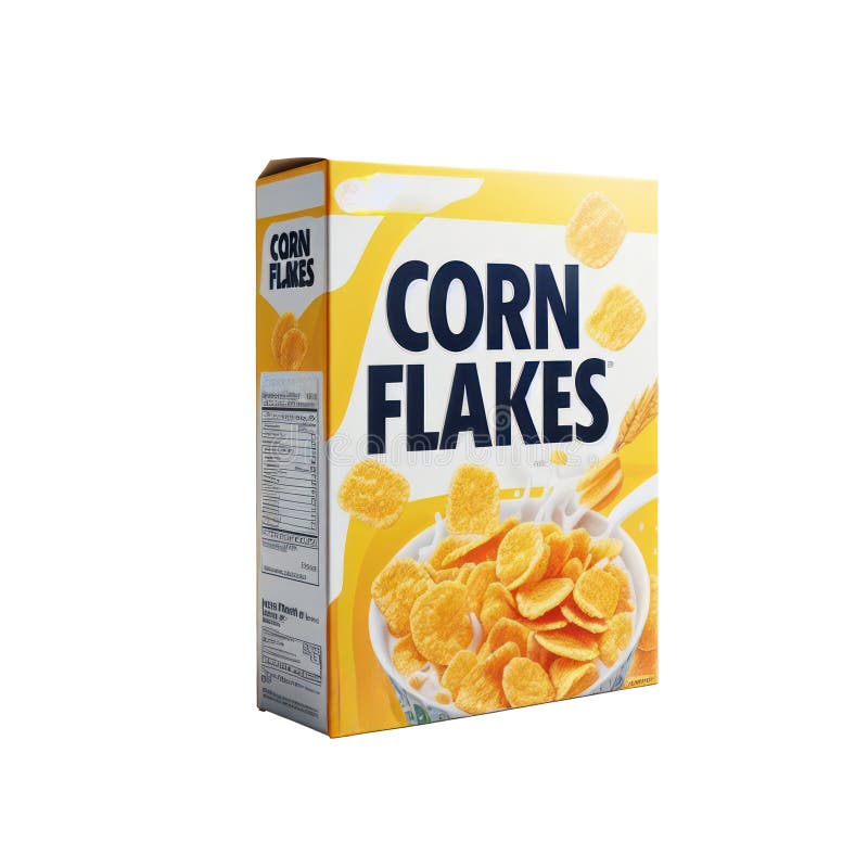 Corn Flakes Package Box Isolated on White Transparent Background Stock ...
