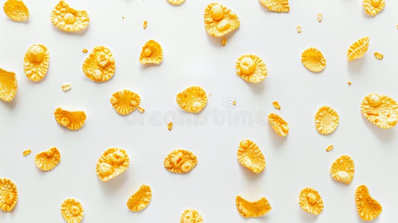 Corn Flakes Pattern on White Background Stock Photo - Image of flakes ...