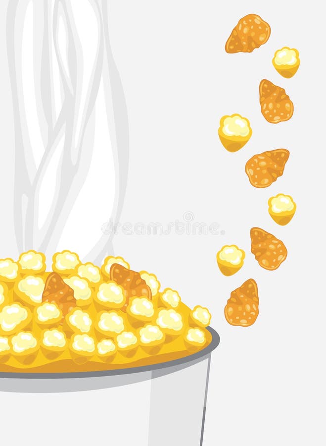 Corn flakes and popcorn stock vector. Illustration of breakfast - 41928499
