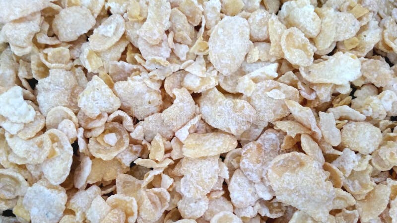 Corn Flakes Scattered on Flat Surface Closeup Stock Photo - Image of ...