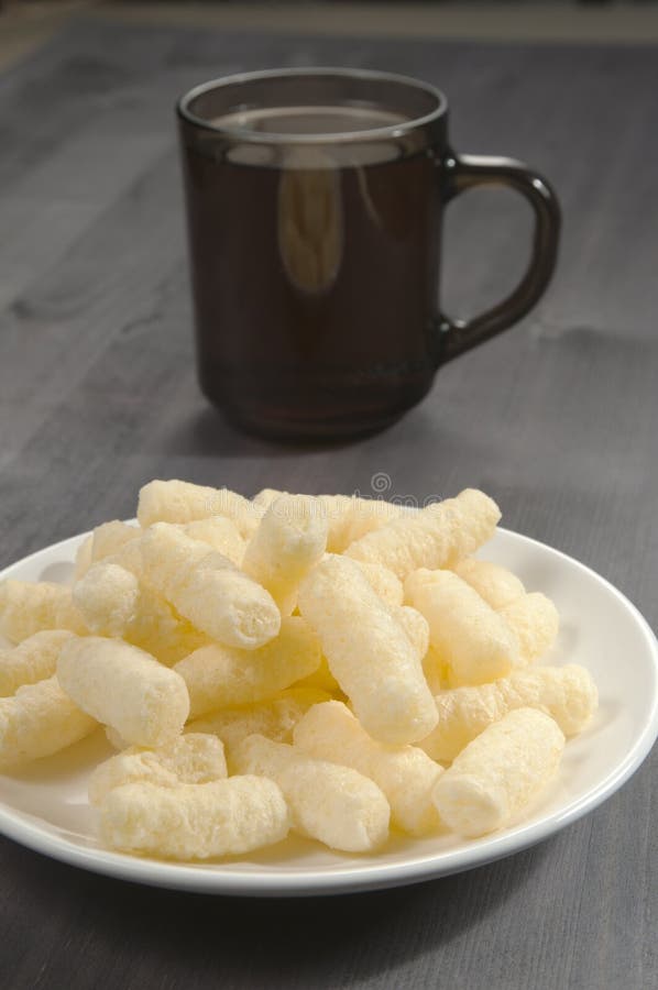 Corn flakes and tea stock photo. Image of yellow, breakfast - 27669386