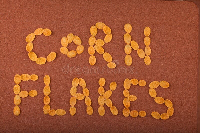 Corn Flakes Alphabet Wooden Background Stock Image - Image of healthy ...