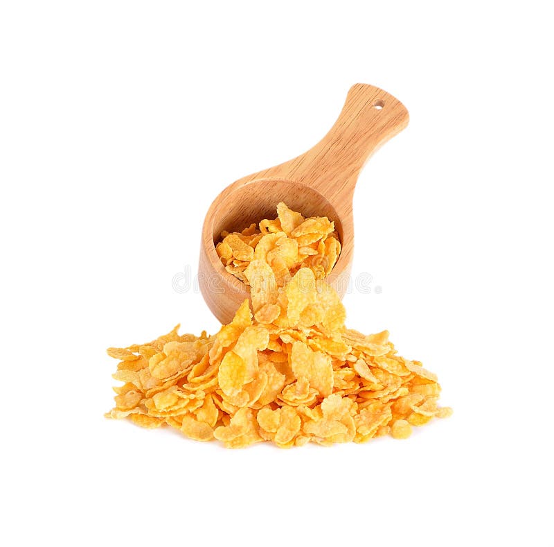 Corn Flakes on White Background Stock Photo - Image of nutrition, snack ...