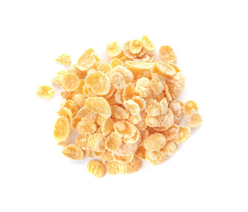 Corn Flakes on White Background Stock Image - Image of ingredient, food ...