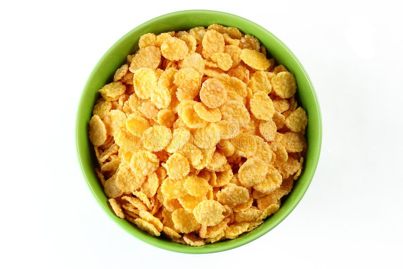 Corn Flakes on White Background Stock Image - Image of lunch, healthy ...