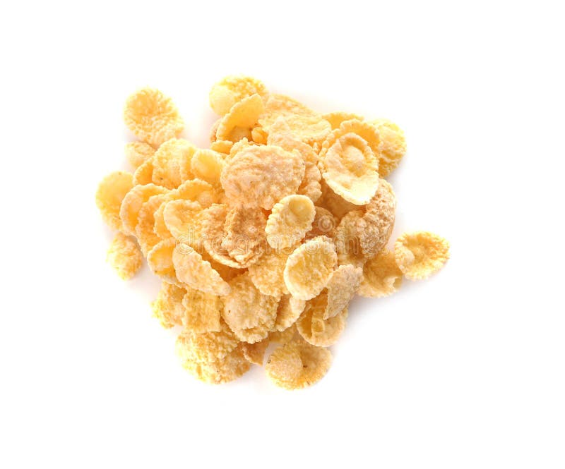 Corn Flakes on White Background. Stock Image - Image of golden, product ...