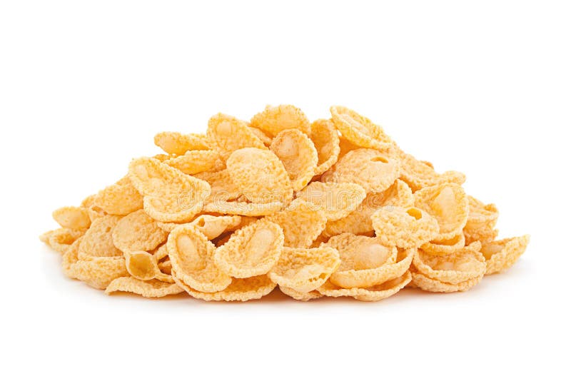 Corn flakes on white stock image. Image of studio, cereal - 62429817