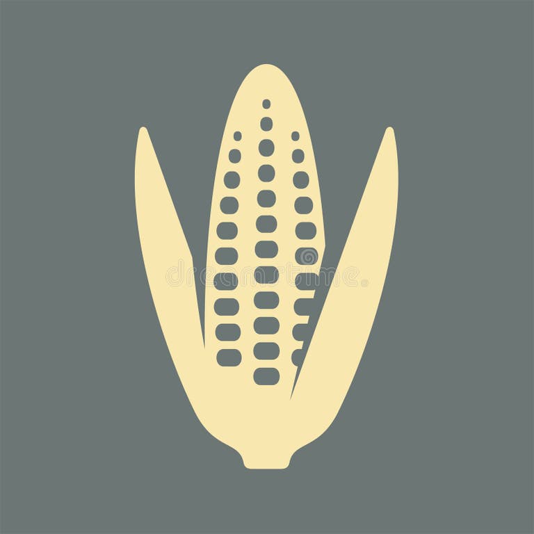 Corn Vegetable Flat Style Simple Vector Illustration Stock Vector ...