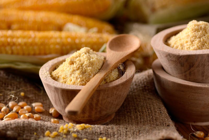 Corn flour in the bowl stock image. Image of ingredient - 57792977