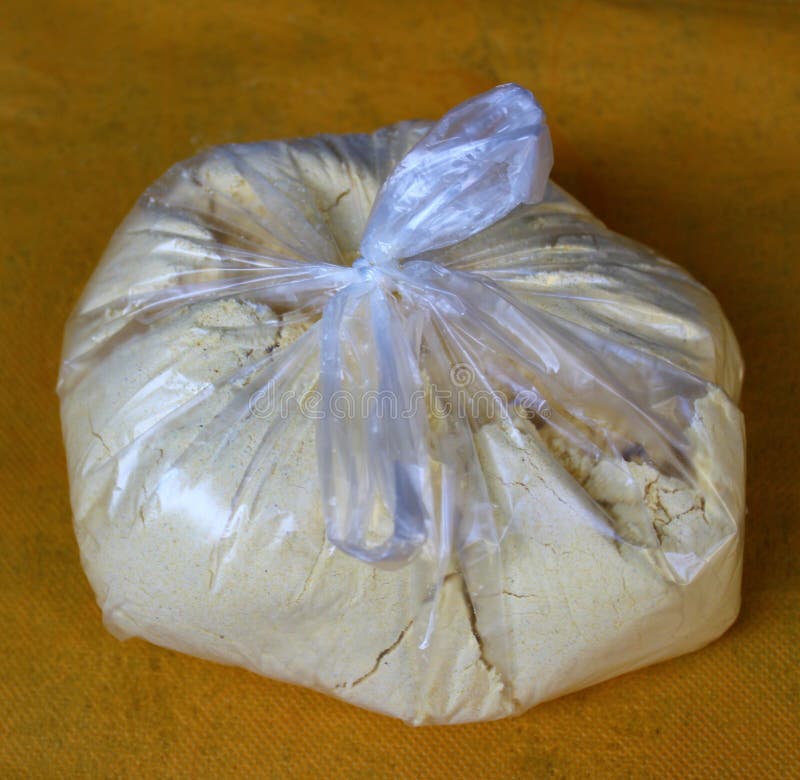 Corn Flour in Polythene Bag Stock Photo - Image of nutritious, makki ...