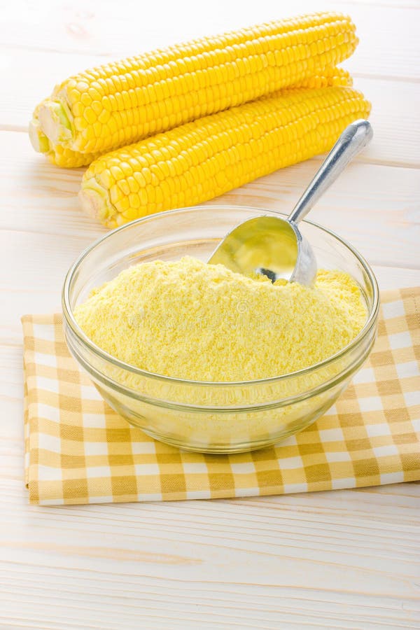 Background of Corn Starch Flour Powder Texture Close-up. Top View Stock ...