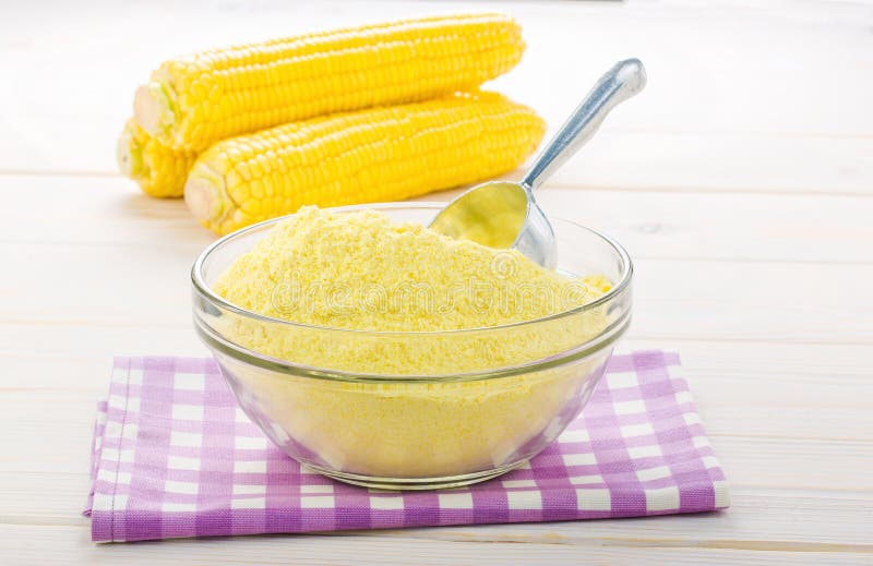 Background of Corn Starch Flour Powder Texture Close-up. Top View Stock ...