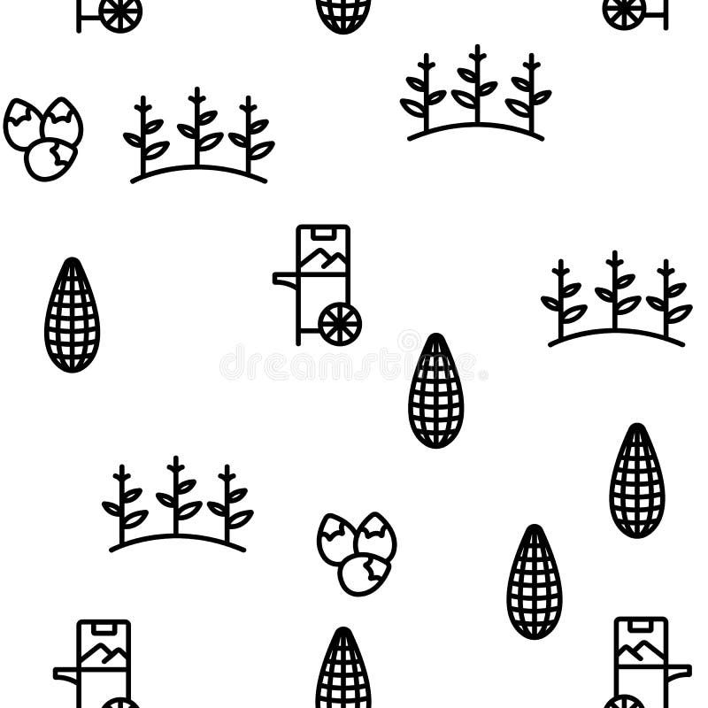 Corn Food Vector Seamless Pattern Stock Vector - Illustration of ...