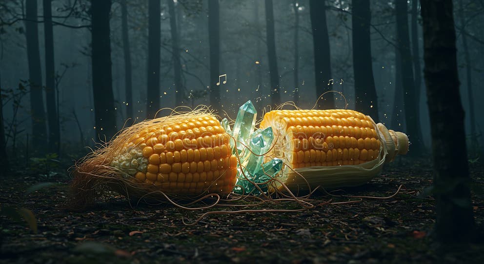 Corn at the Forest and Diamond Stock Illustration - Illustration of ...