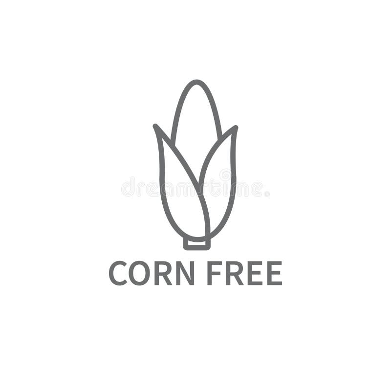 Corn Free Food Allergy Vector Line Icon Stock Vector - Illustration of ...