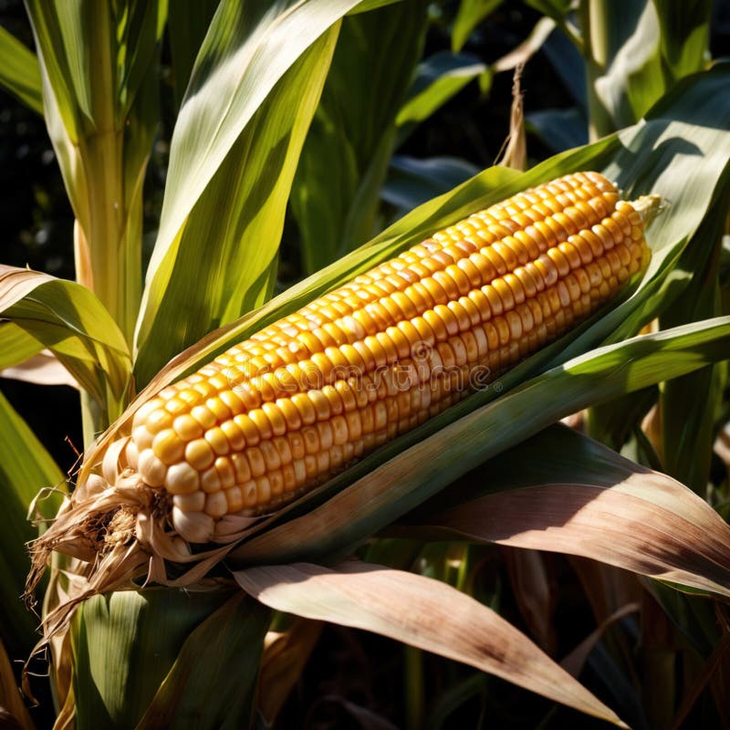 Corn Fresh Raw Organic Vegetable Stock Illustration - Illustration of ...