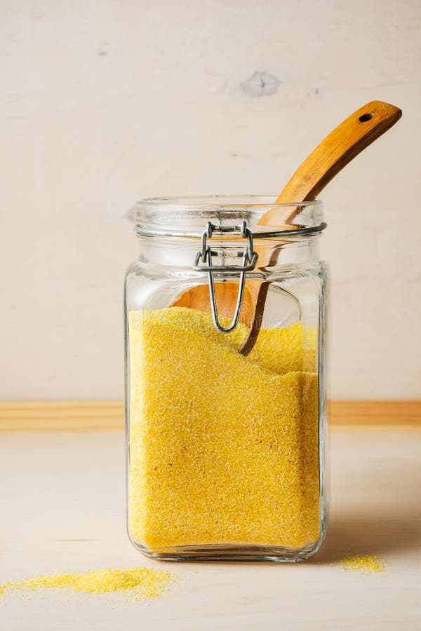 Corn grits in jar stock image. Image of dietary, grits - 359860647