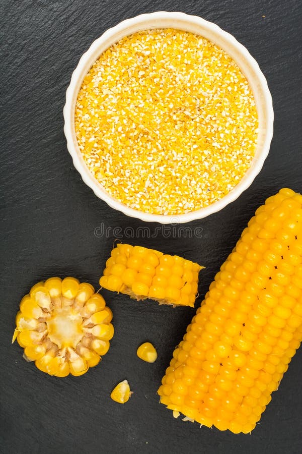 Corn groats and cobs stock image. Image of agriculture - 101197695