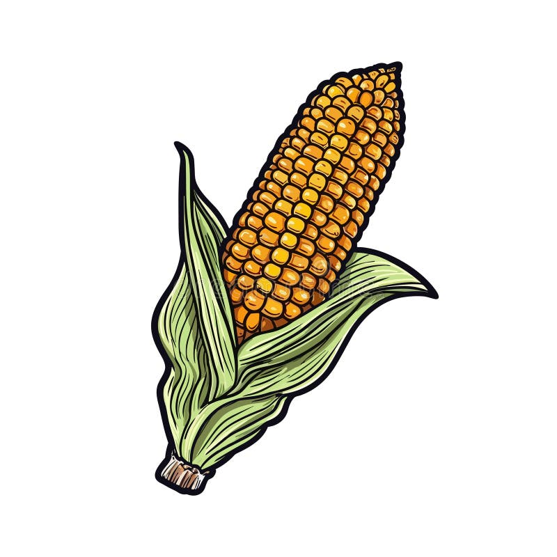 Corn Hand-drawn Illustration. Corn. Vector Doodle Style Cartoon ...